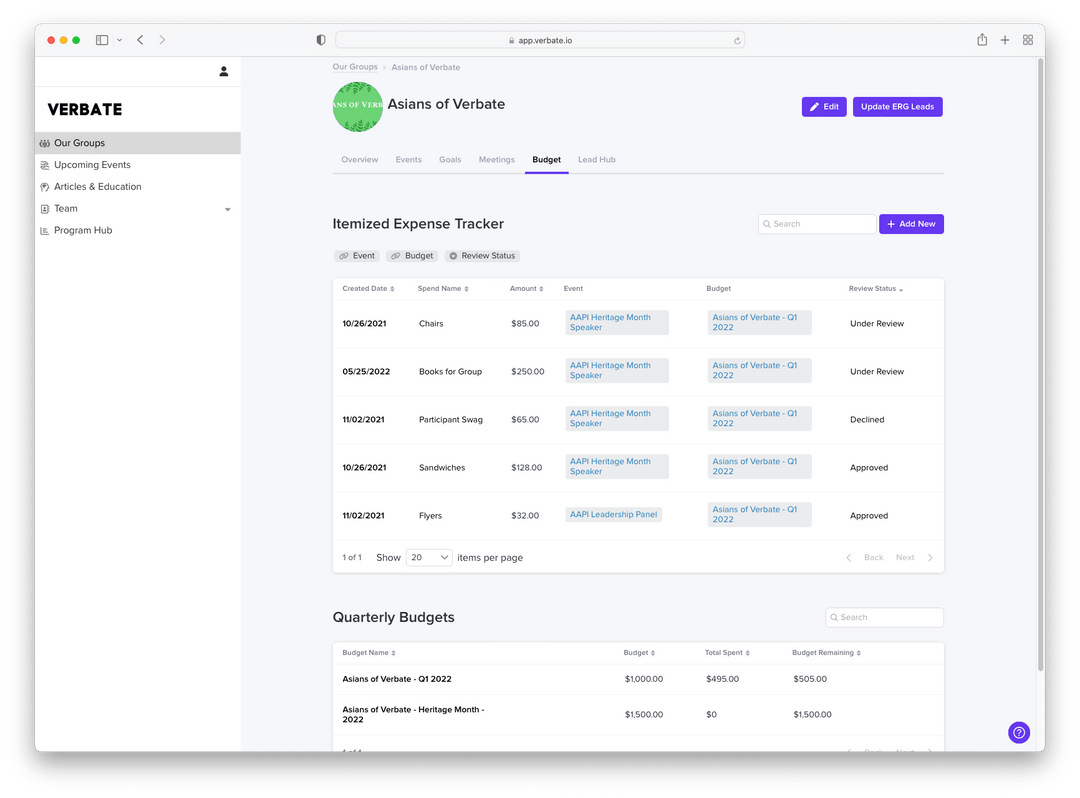 Verbate | Employee Resource Group Platform